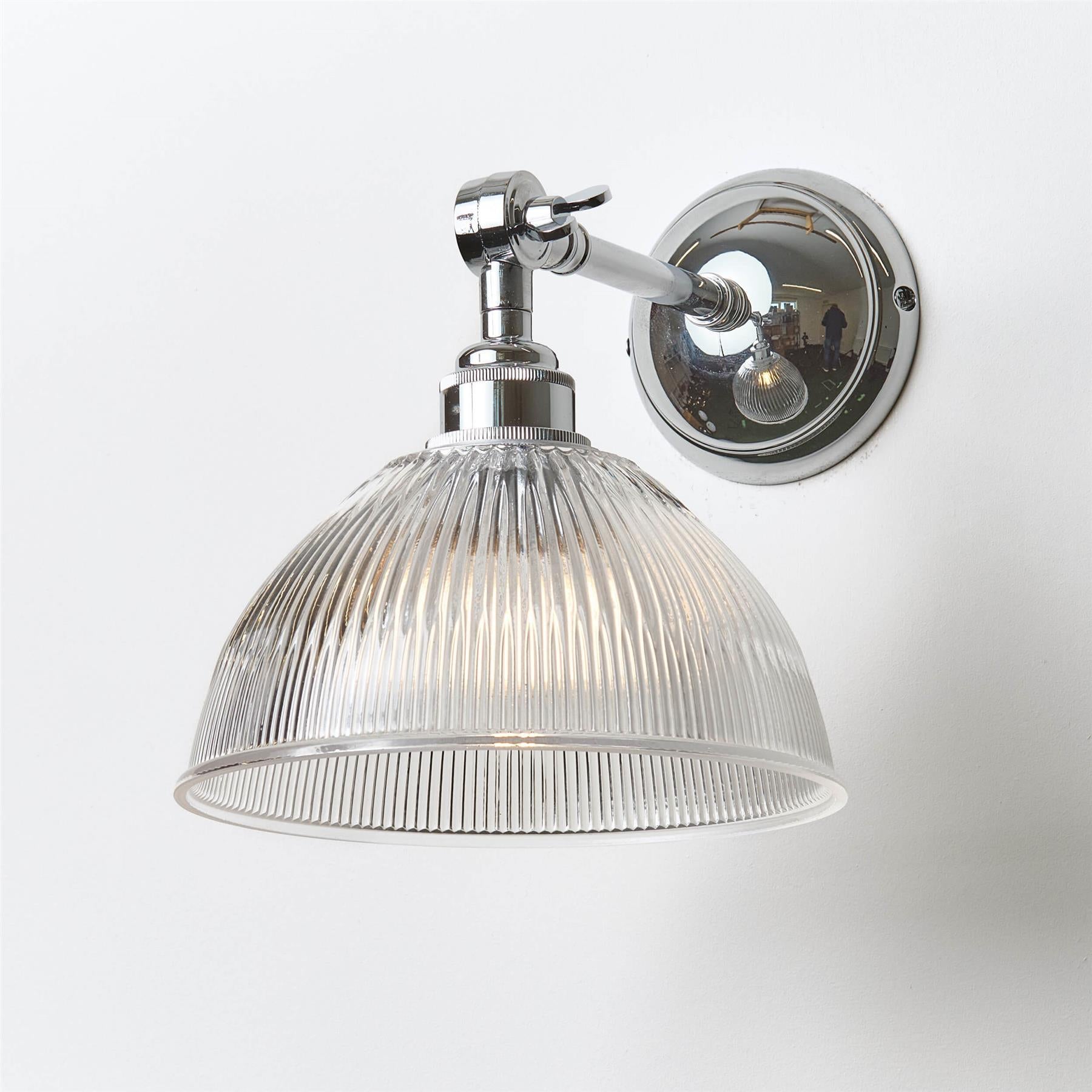 Old School Electric Prismatic Dome Wall Light : Adjustable Arm ...
